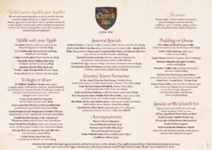 Main Menu | The Church Inn of mobberley